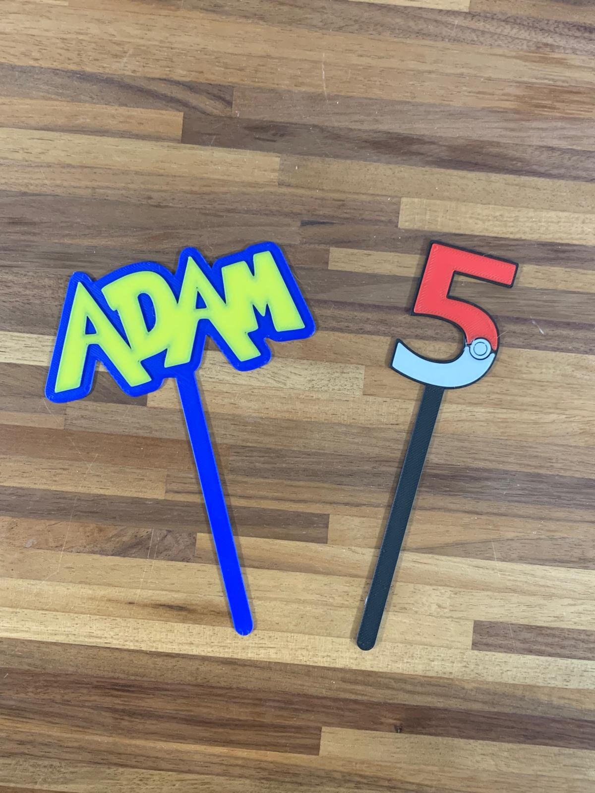 Cake Topper Pack 3D Print Stl File 3D Name Cake Topper Pokemon Bundle ...