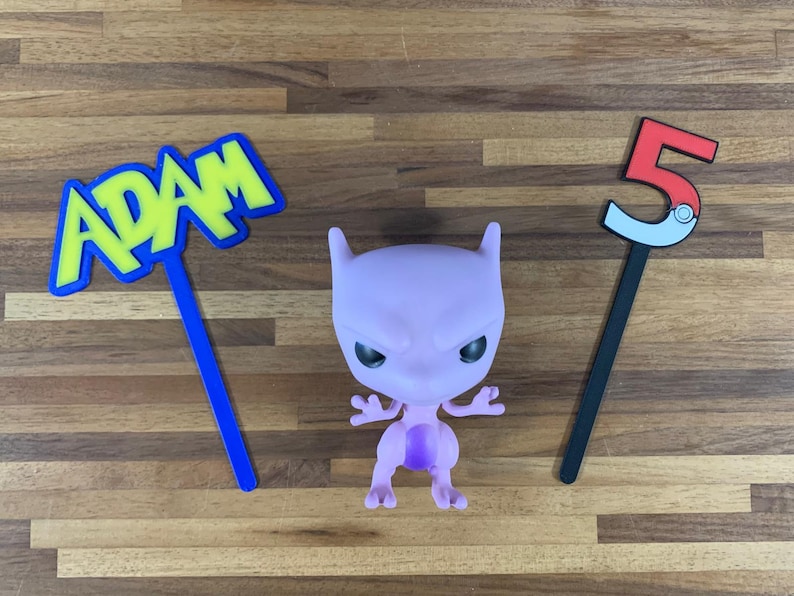 Cake Topper Pack 3D Print Stl File | 3D Name Cake Topper Pokemon Bundle ...