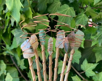 Large Electroculture Gardening Stakes With Copper and Crystals - Etsy