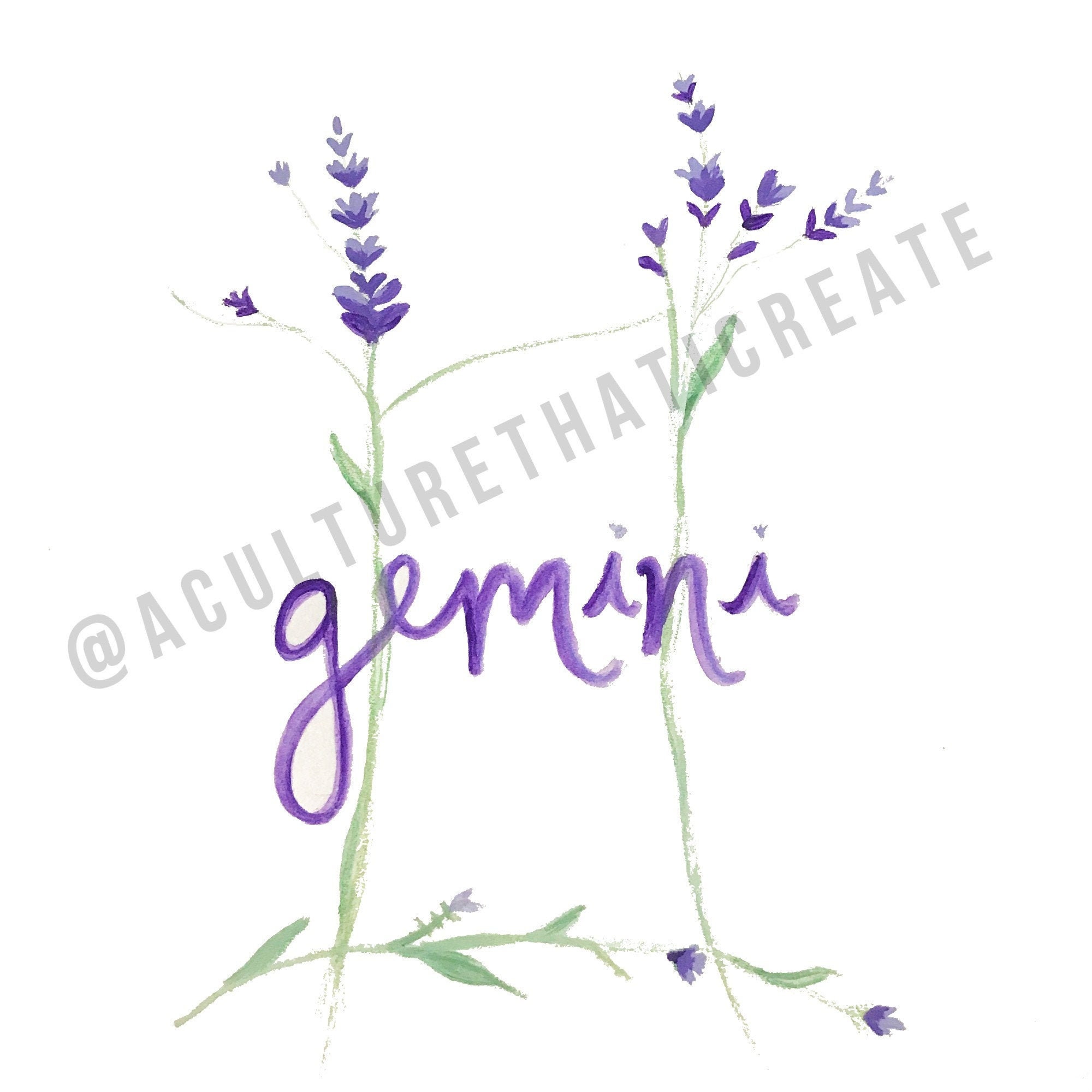 Gemini Lavender Digital Print - Etsy