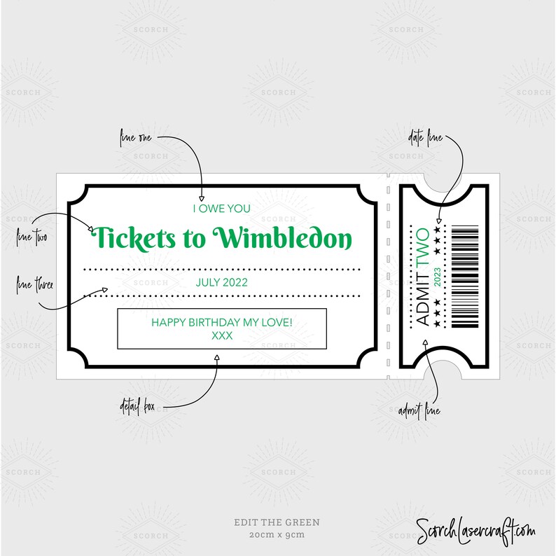 IOU VOUCHER TICKET Personalised Gift Coupon mod Font - Etsy UK