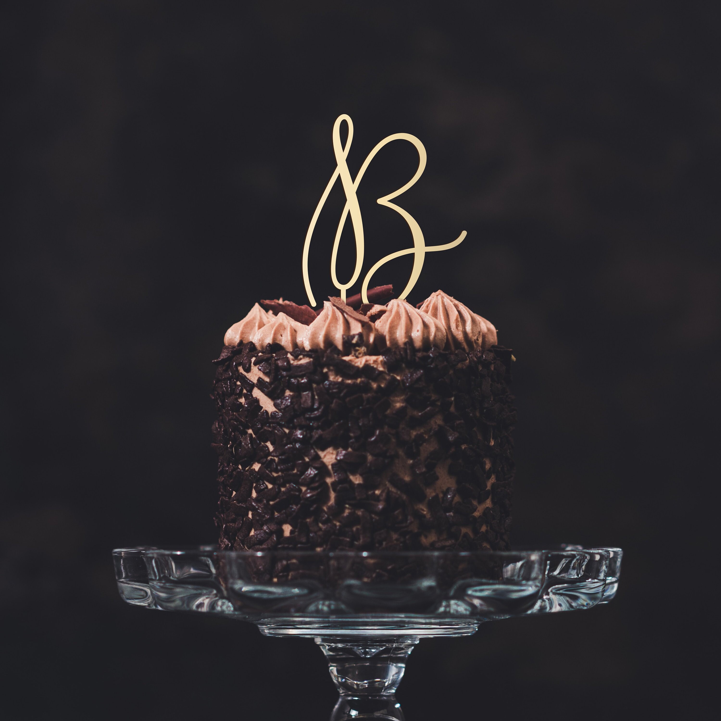 Initial Wooden Cake Topper Script Font Multiple Letters - Etsy UK