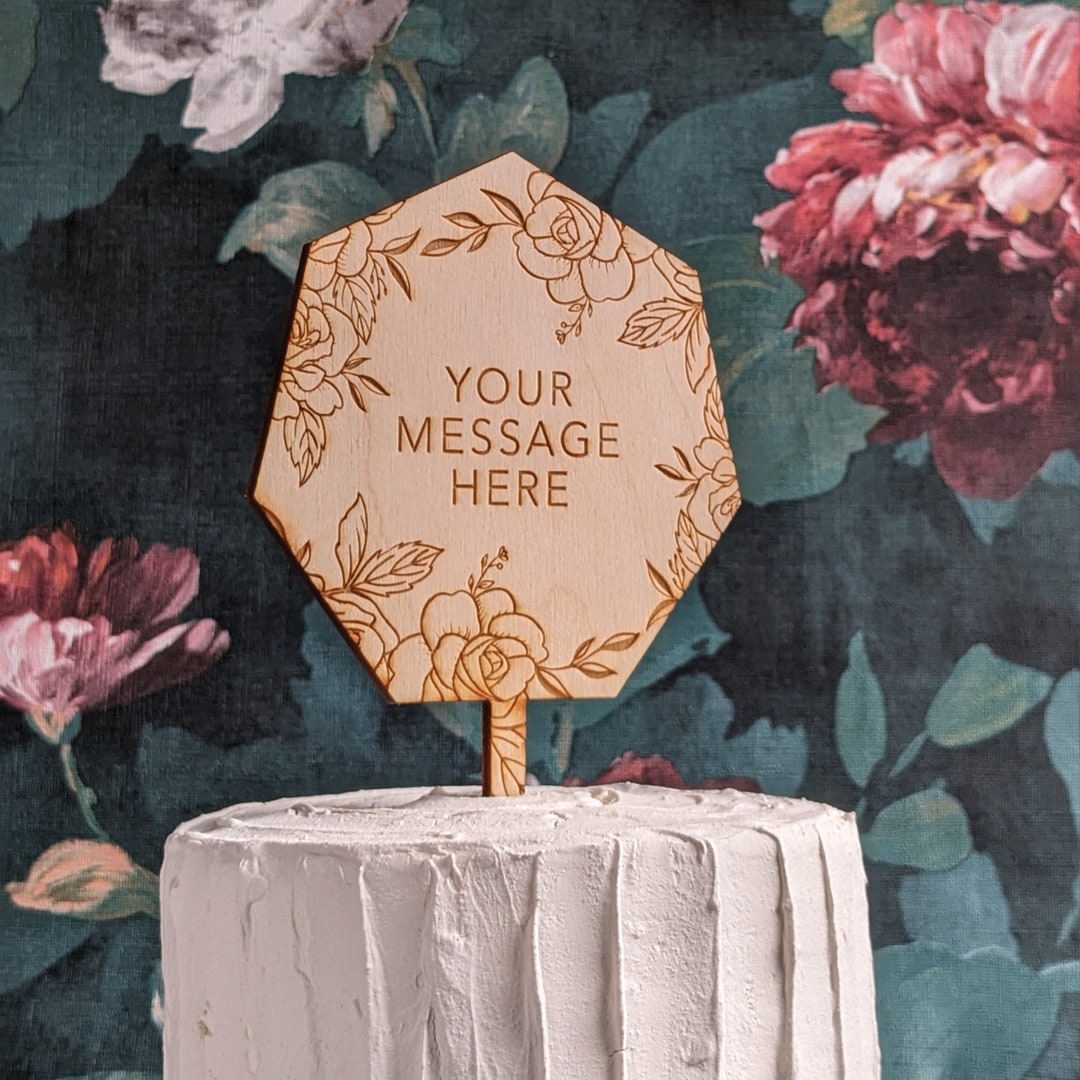 ROSEY Cake Topper Any Message - Etsy