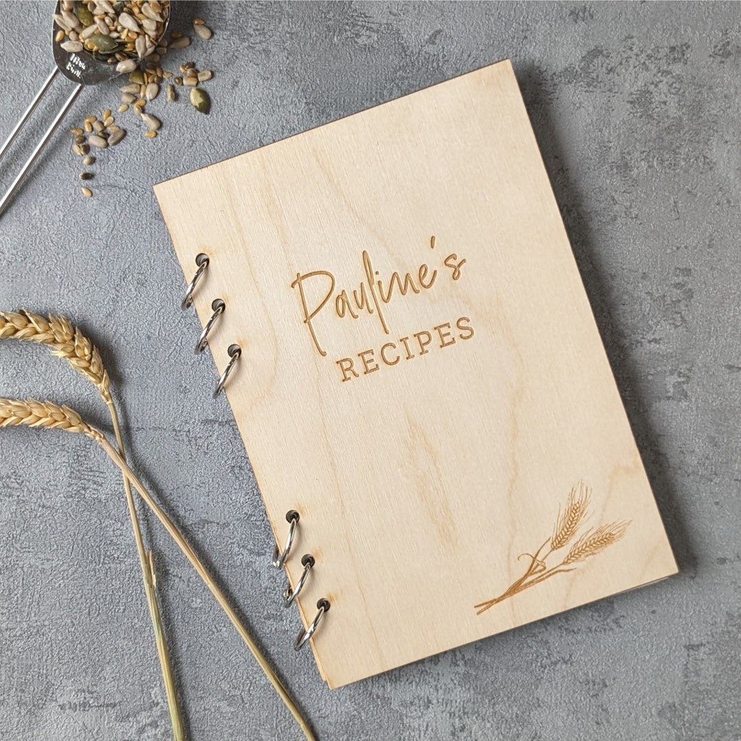 WHEAT GRAINS | Personalised A5 Wooden Recipe Book - Etsy