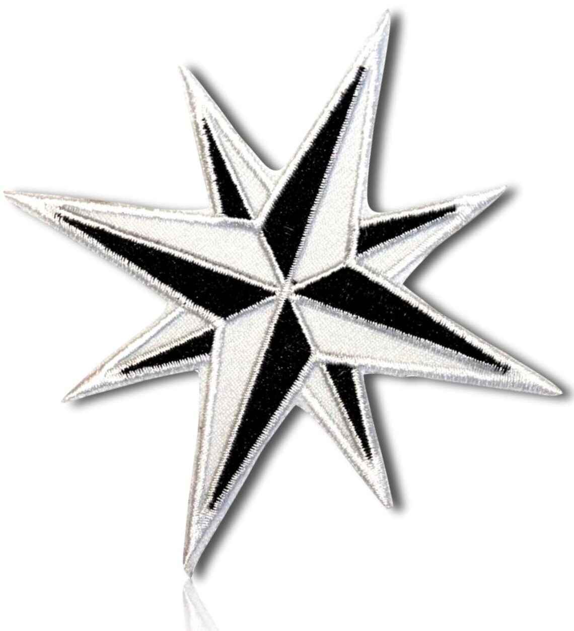 Nautical Split Eight Pointed Compass Rose Star Style Black | Etsy