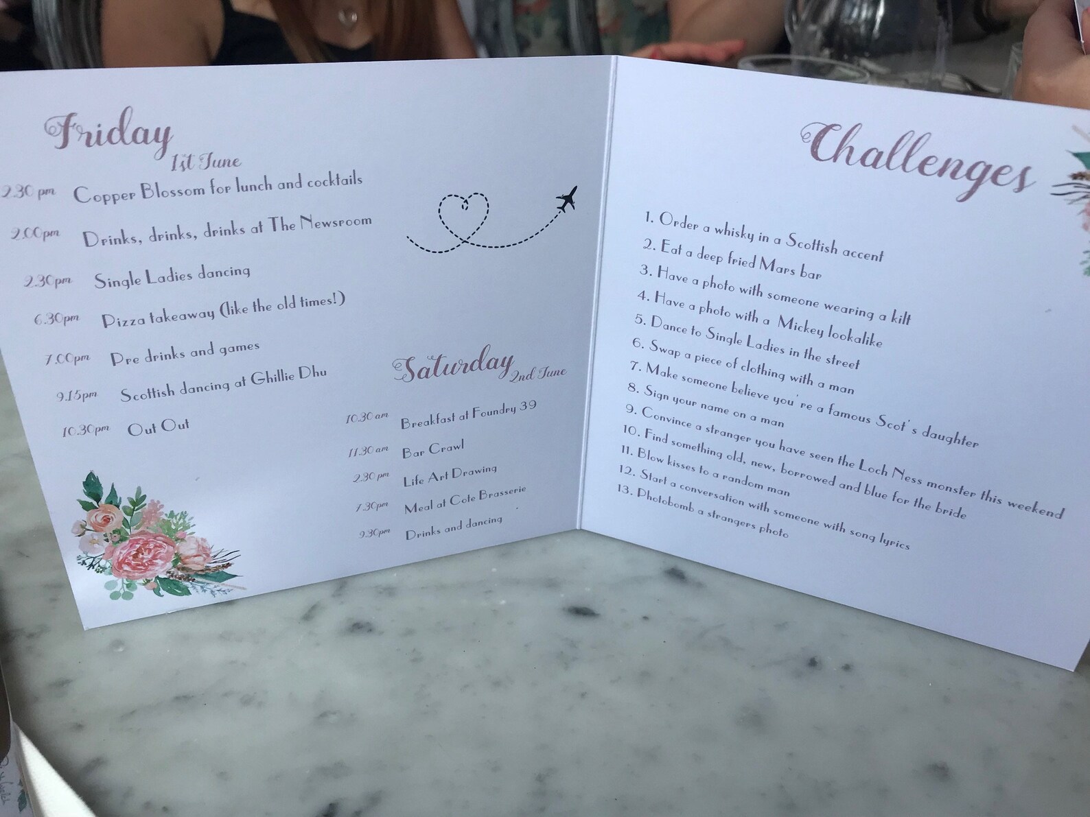 Hen Do Card Hen Do Itinerary Card Hen Invitation Hen Weekend Card Hen ...