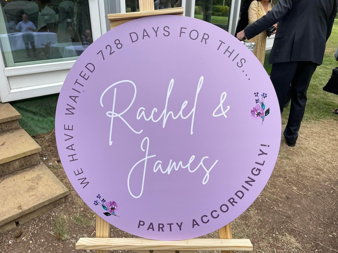 Welcome to Our Wedding Sign Circular Lilac Sign Welcome Disc - Etsy
