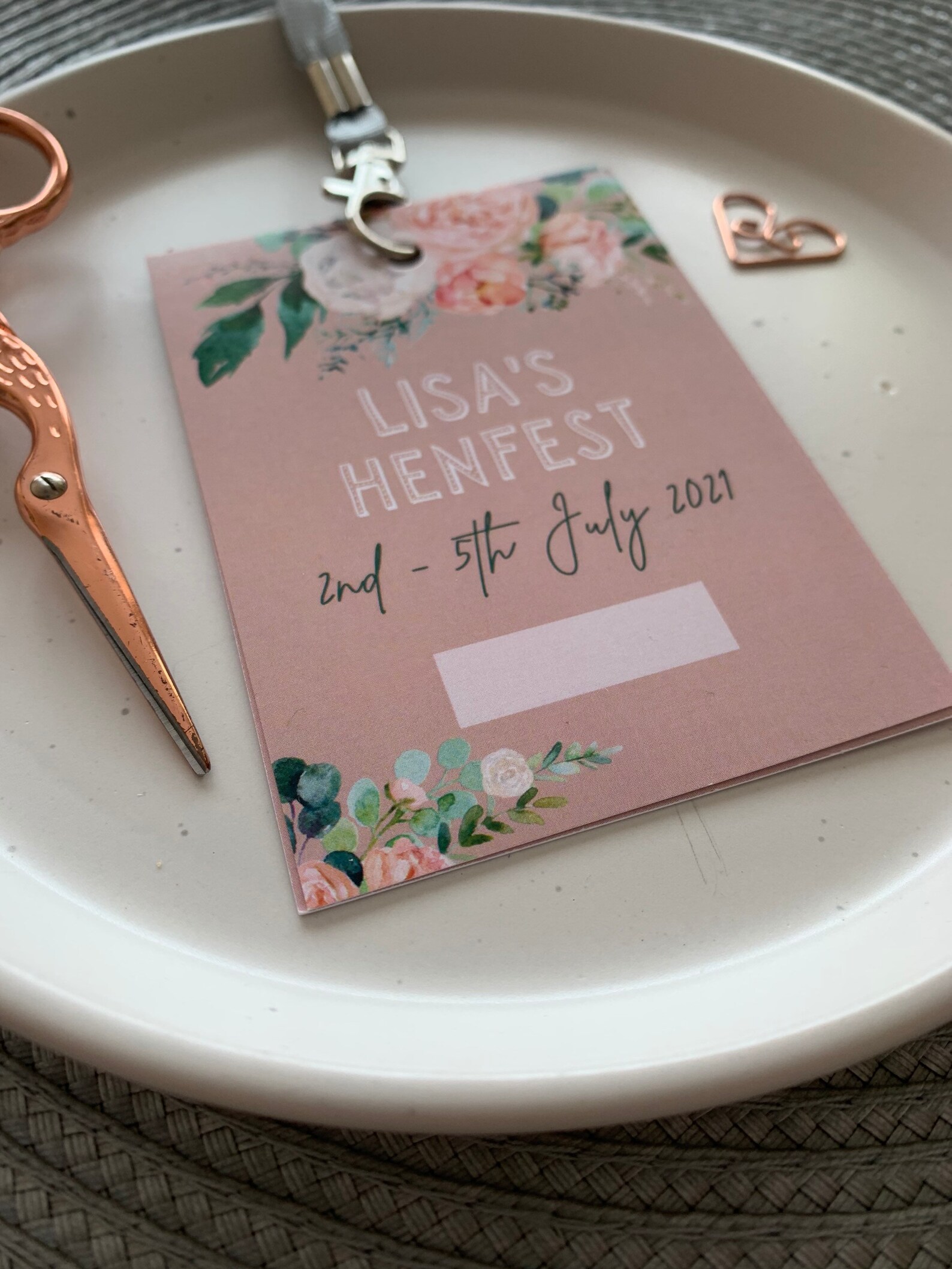 Floral Pastel Personalised Henfest Lanyards - Hen Do - Stag Do - Team ...