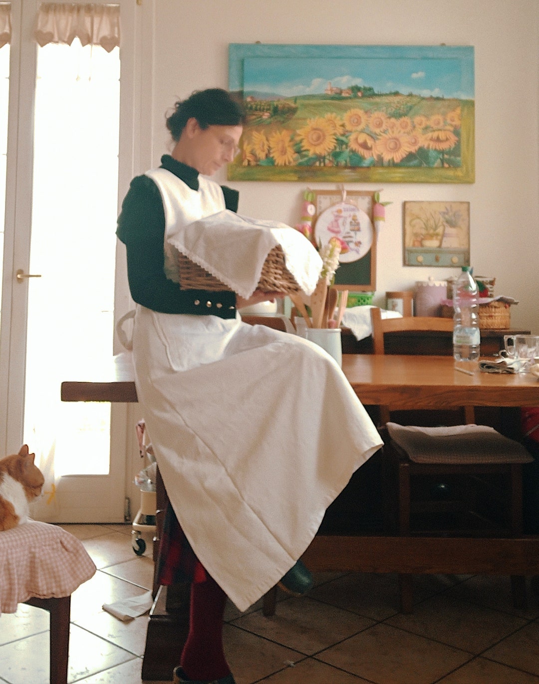 Apron Anita White Canvas Monogram Early 1900s Style - Etsy