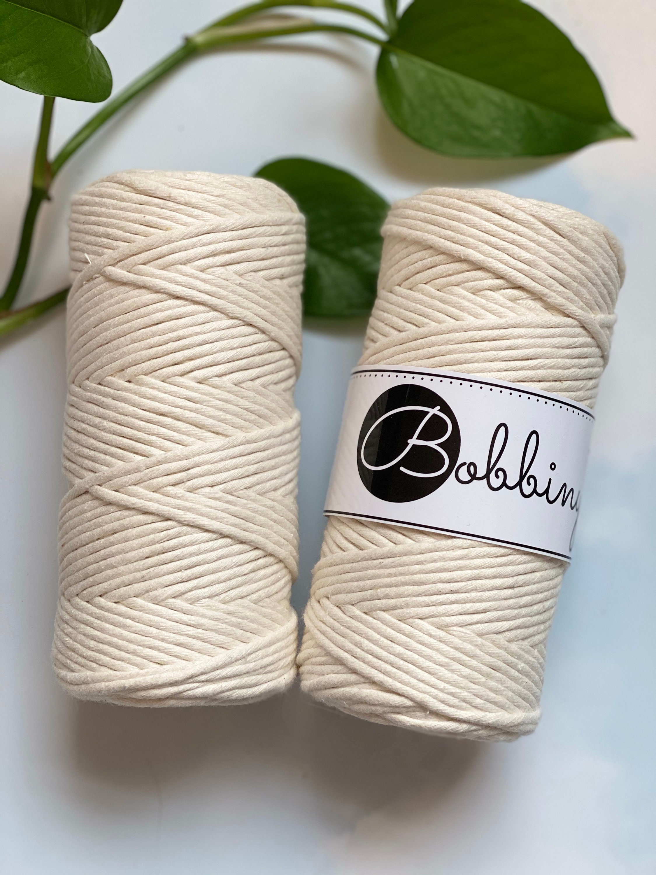 Natural Bobbiny Macrame cord single twist 3mm Sewing & Fiber Macrame ...