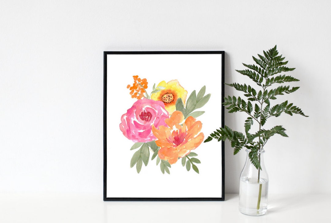 8x10 Floral Arrangement, Printable, Instant Digital Download, Wall Art ...