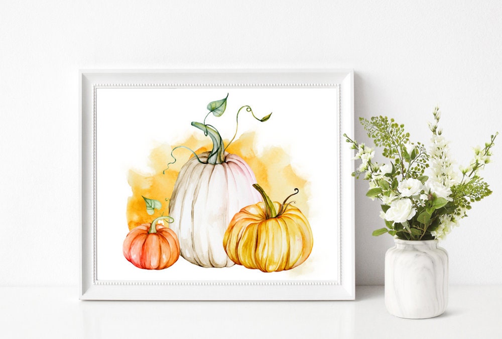 8x10 Pumpkin Printable Wall Art, Fall Wall Art, Fall Decor, Pumpkin ...