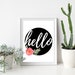 8x10 Hello Printable Wall Art, Hello Sign, Hello Floral Wall Art ...