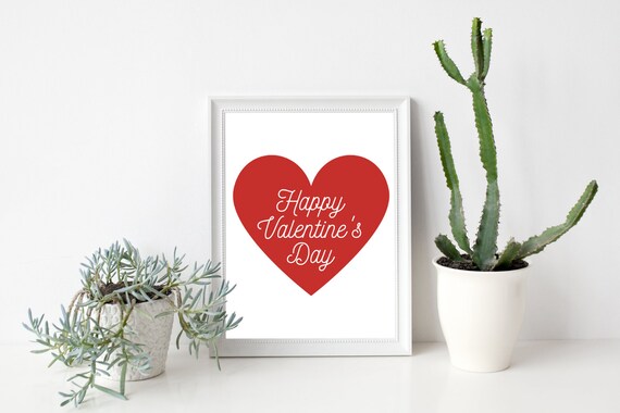 8x10 Happy Valentine's Day Printable Wall Art | Etsy