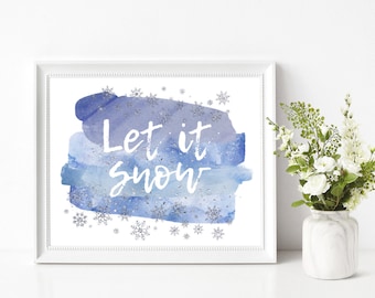 Let It Snow Winter Scene Downloadable PDF Christmas Decor - Etsy