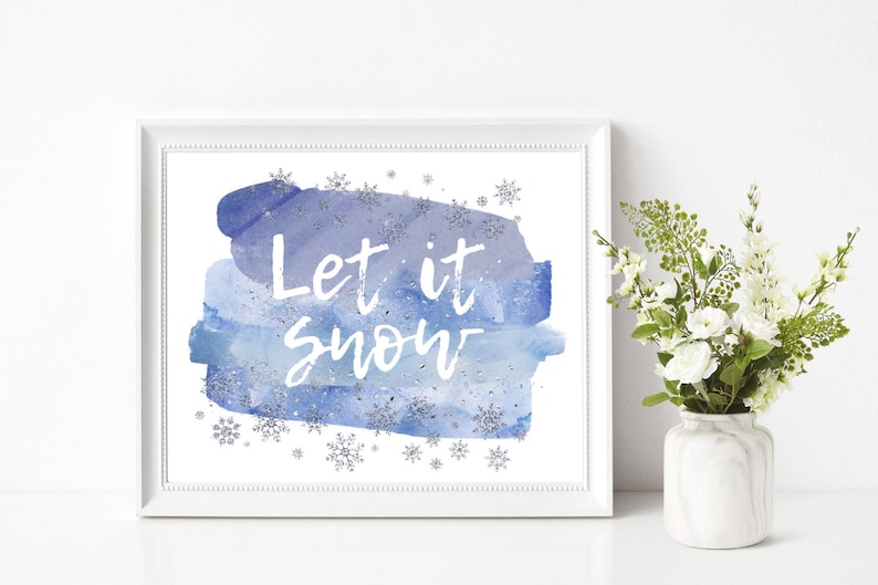 8x10 Let It Snow Printable Wall Art, Let It Snow Sign, Christmas ...