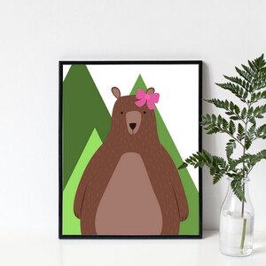 8x10 Bear Printable, Bear With Bow, Bear Print, Bear Print Nursery ...