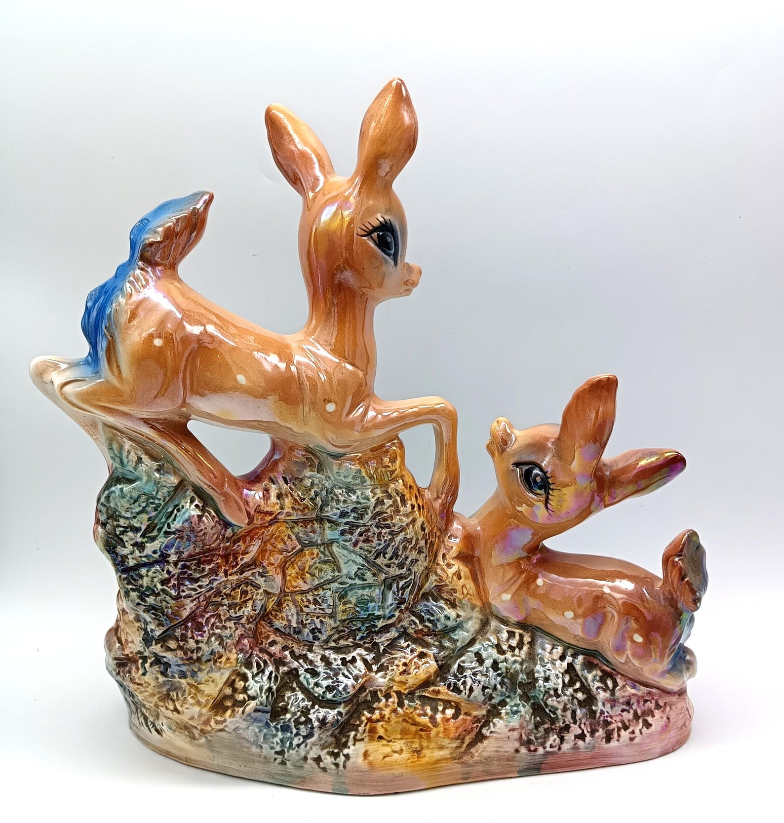 Large Statuette Doe and Her Fawn Vintage Kitsch Italy - Etsy