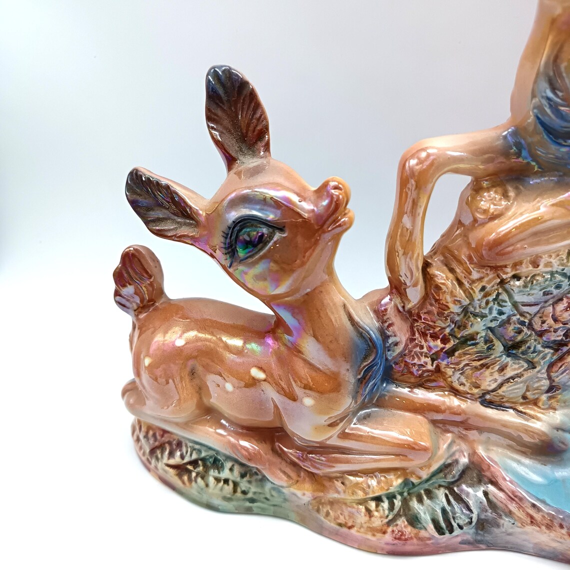 Large Statuette Doe and Her Fawn Vintage Kitsch Italy - Etsy