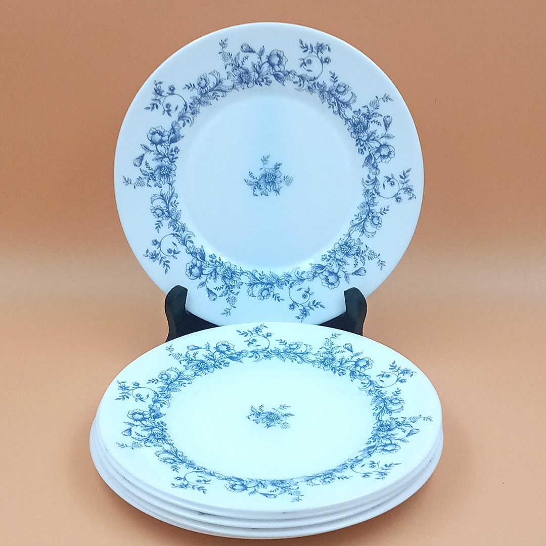 5 or 6 French Opaline Dessert PLATES ARCOPAL Blue GLENWOOD Pattern - Etsy