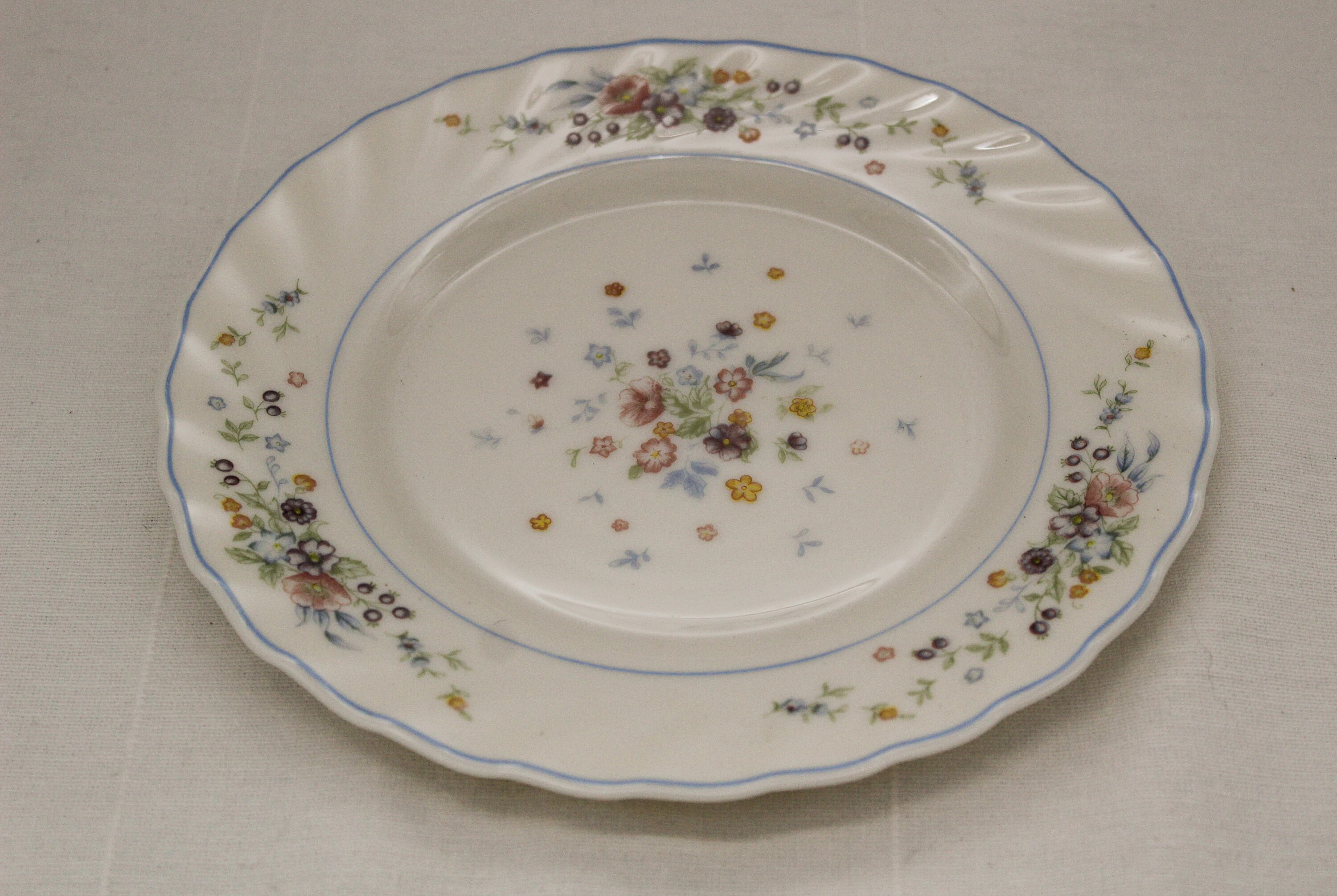 5 PLATS to french opaline dessert arcopal Victoria motif