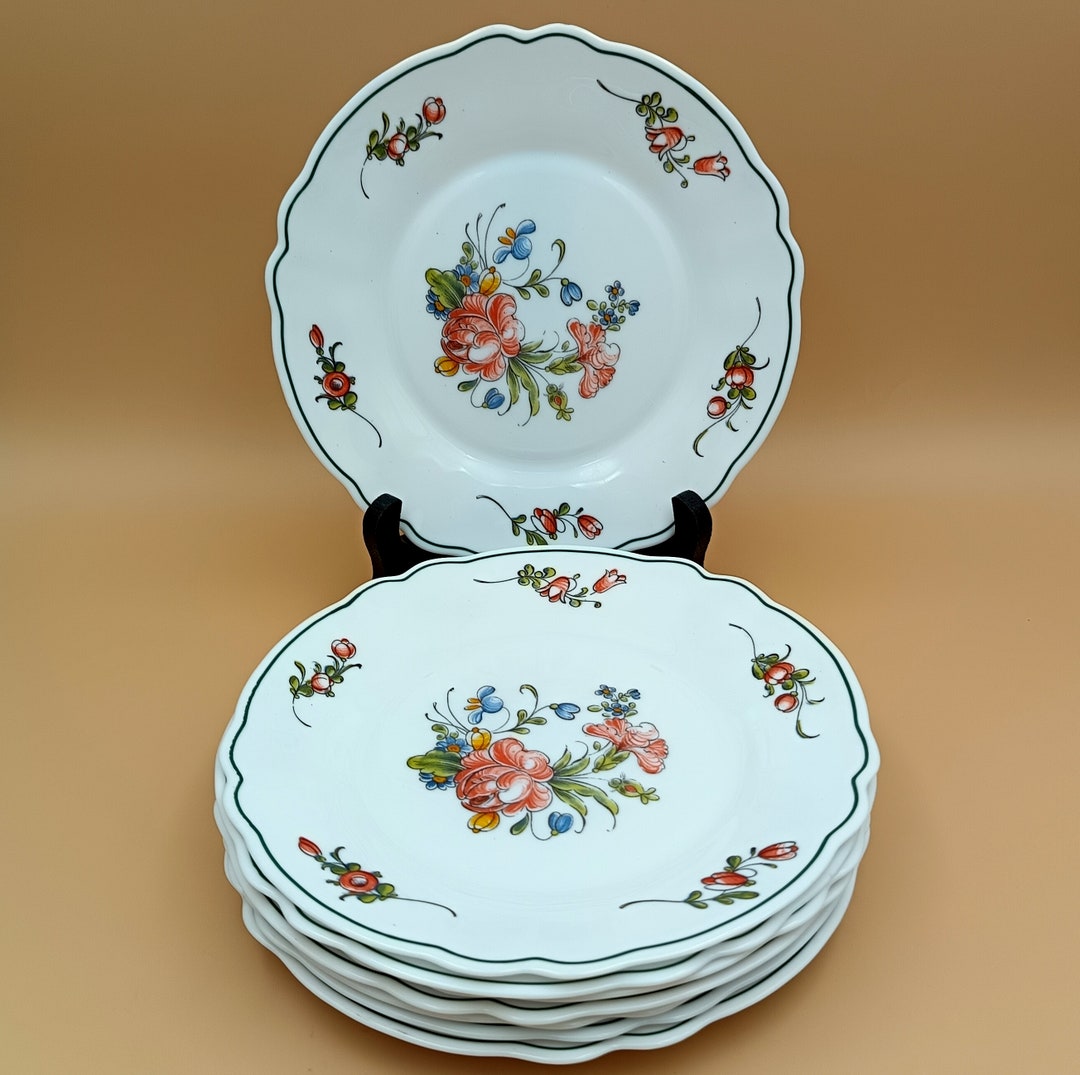 8 ASSIETTES dessert opaline française arcopal motif RONSARD - Etsy France