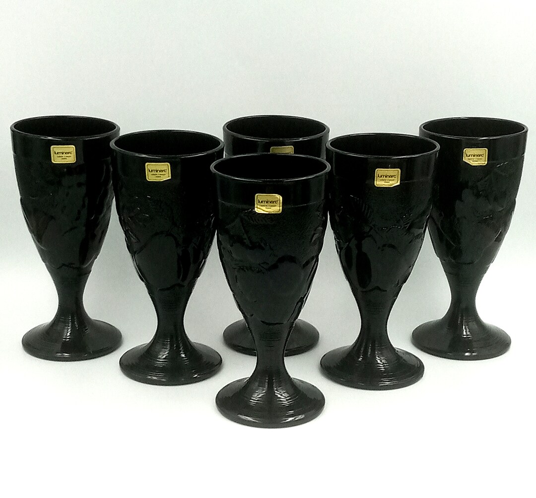 6 LUMINARC Opaline Black Ice Cream CUPS Gourmande Model, Fruit Salad ...