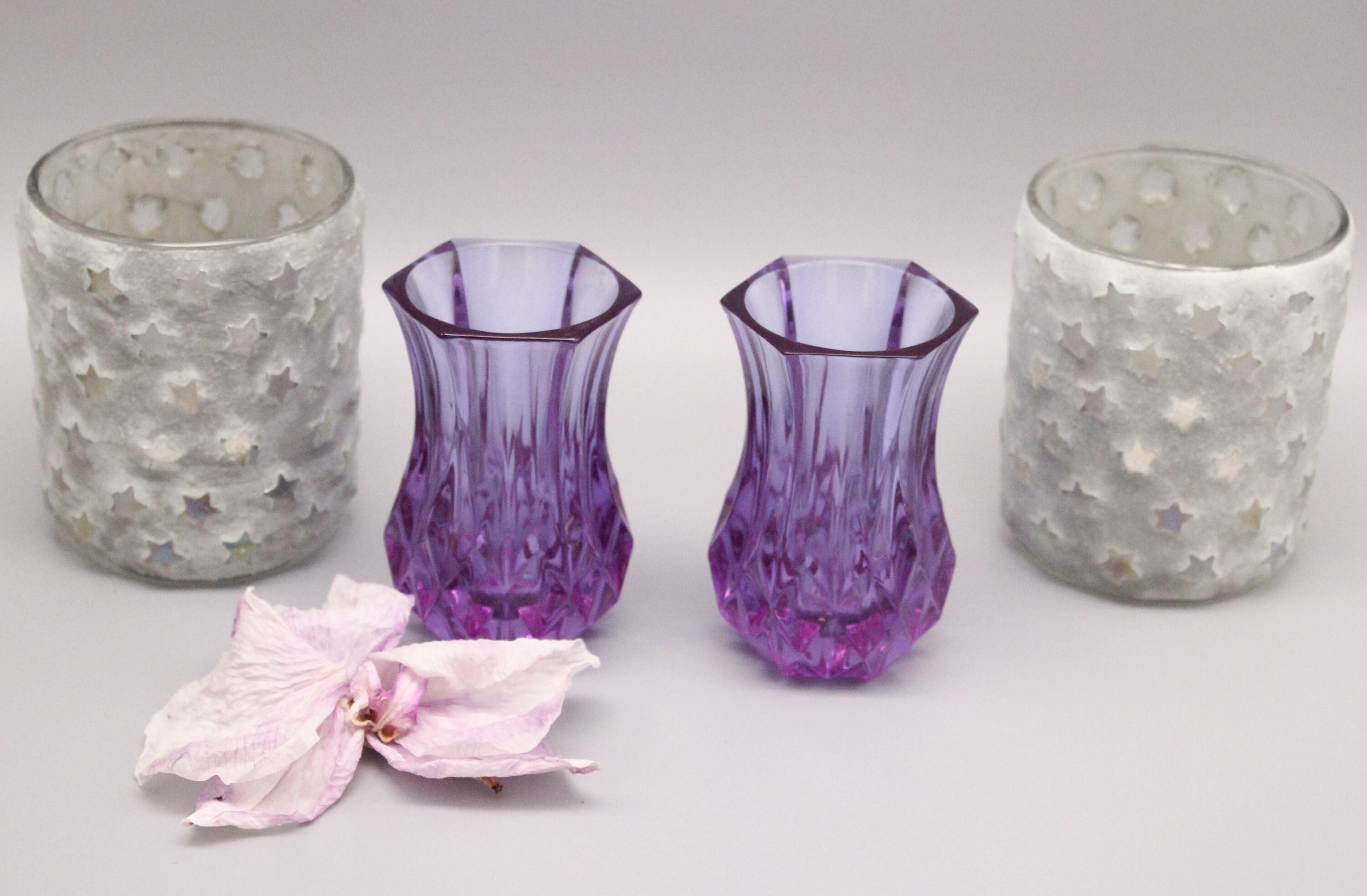 Duo minis VASES French Vintage crystal crystal arques model violet