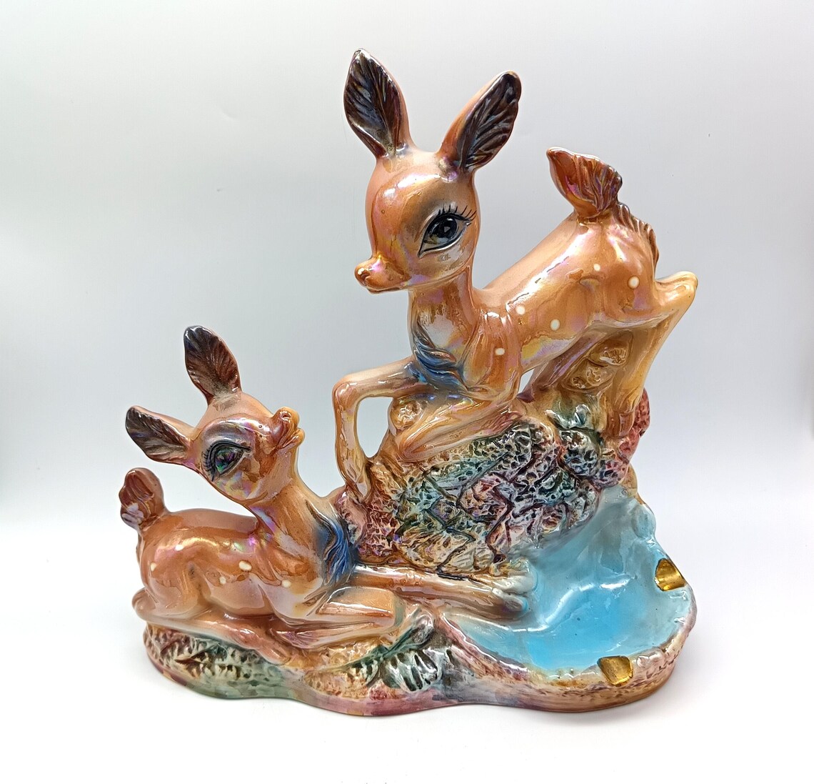 Large Statuette Doe and Her Fawn Vintage Kitsch Italy - Etsy