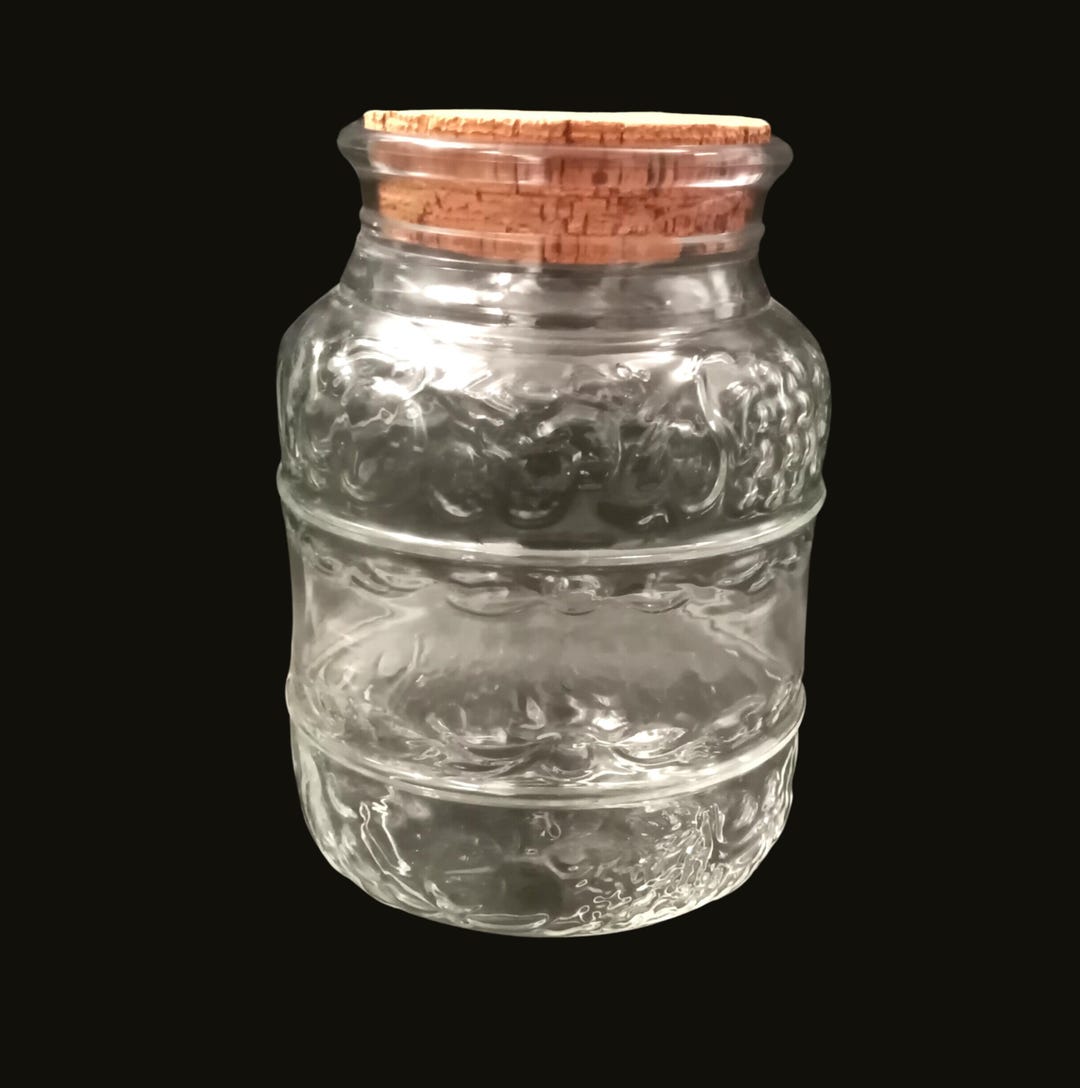 Very Pretty Transparent Glass Carboy With Cork Stopper and Fruit ...