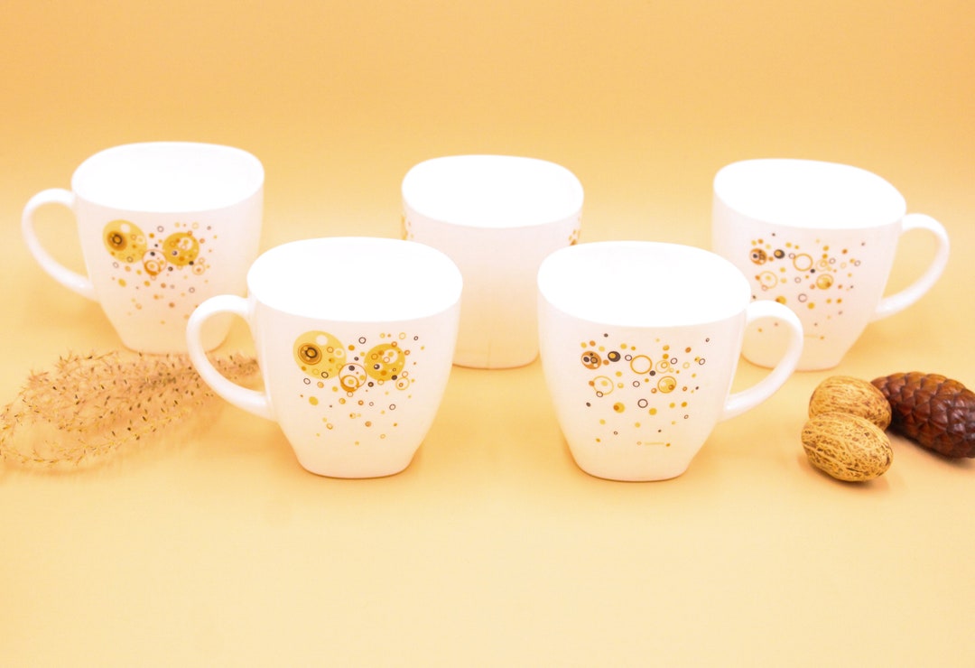 5 Large Vintage Tea or Coffee CUPS Luminarc ARC France - Etsy