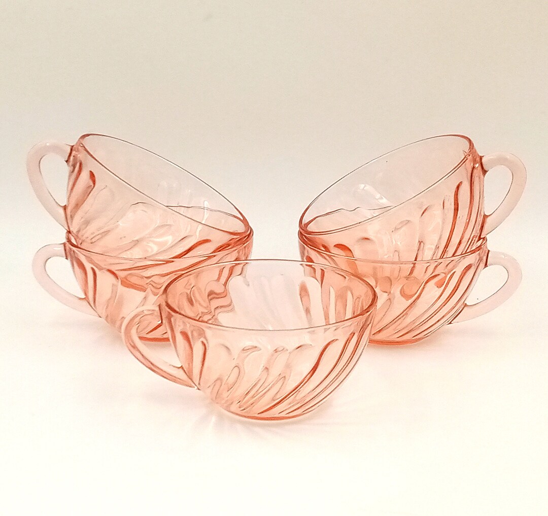 5 French Vintage Pink CUPS Model Rosaline Luminarc France 1970/80 - Etsy
