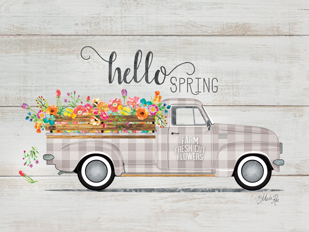 Wall Decor Hello Spring Vintage Truck Pallet Art | Etsy