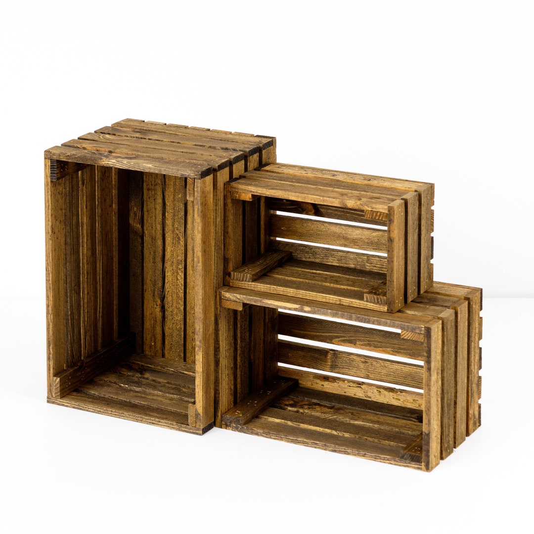 Modern Farmhouse Pine Lath Modular Crate Sets of Three - Etsy
