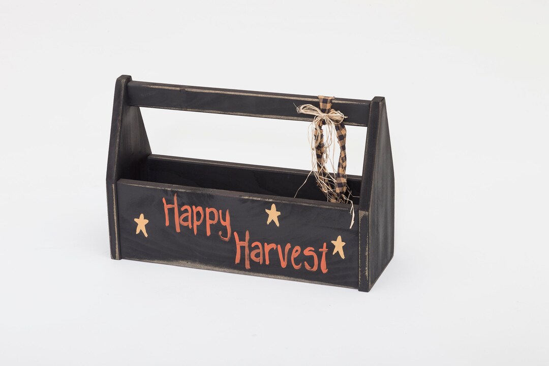 Happy Harvest Wooden Tote - Etsy