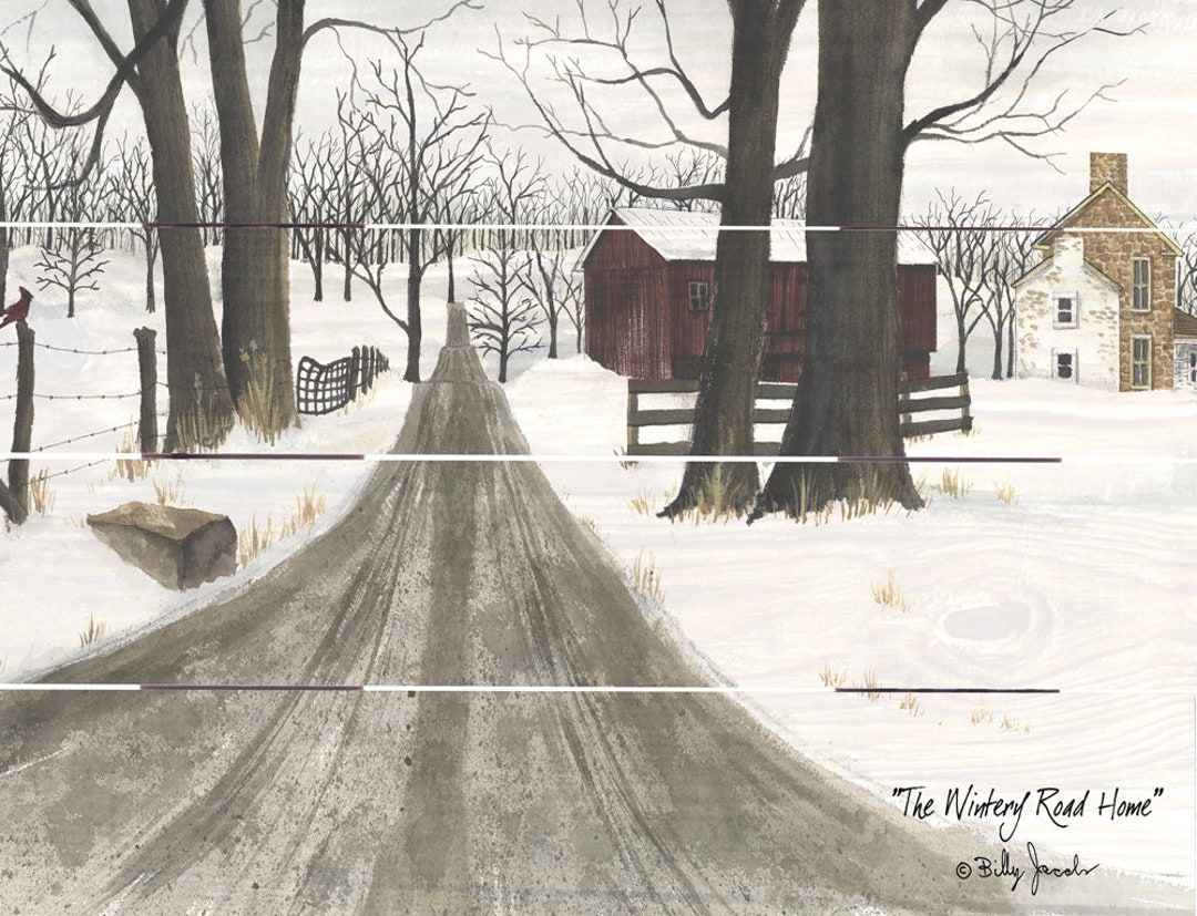 Wall Decor the Wintery Road Home Pallet Art - Etsy