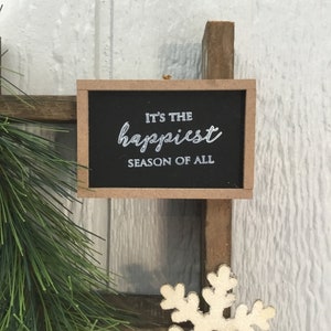 Farmhouse Primitive Small Decorative Tobacco Lath Christmas Ladder With ...