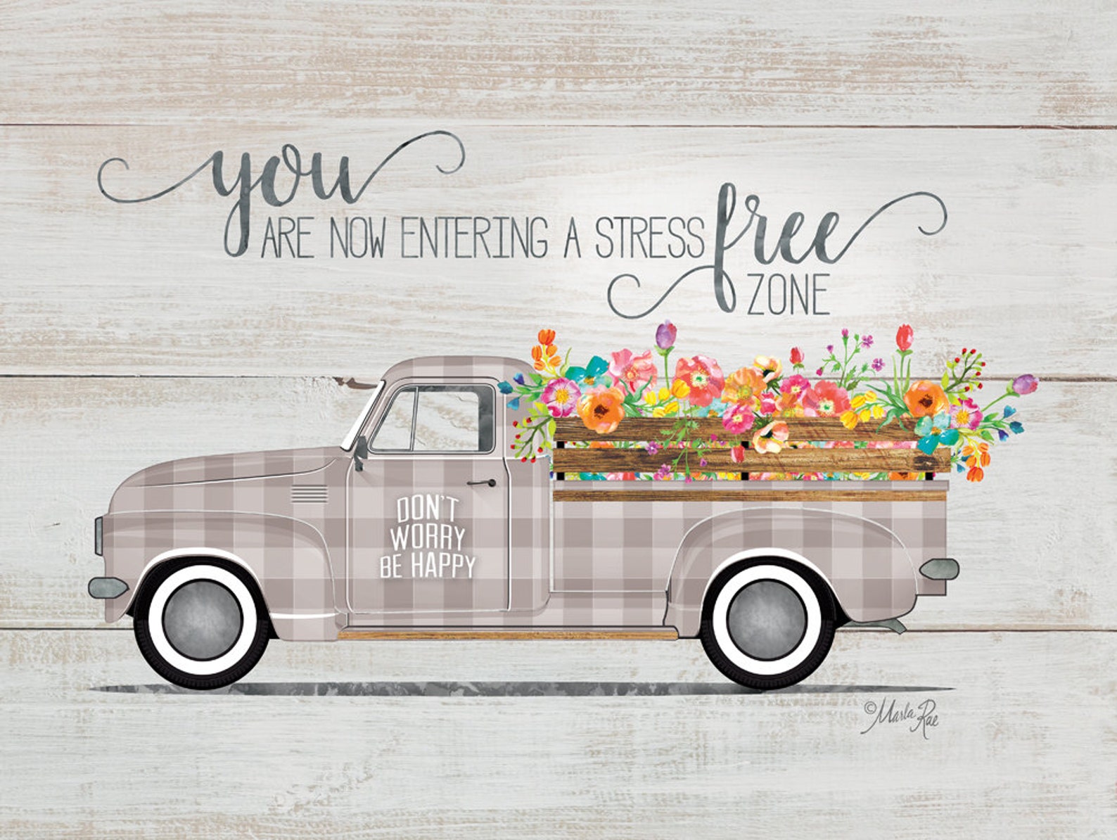 Wall Decor Stress Free Zone vintage Truck Pallet Art - Etsy