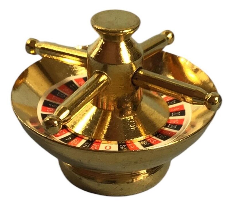 Dolls House Roulette Wheel Casino Table Pub Accessory Wheel Spin Party ...