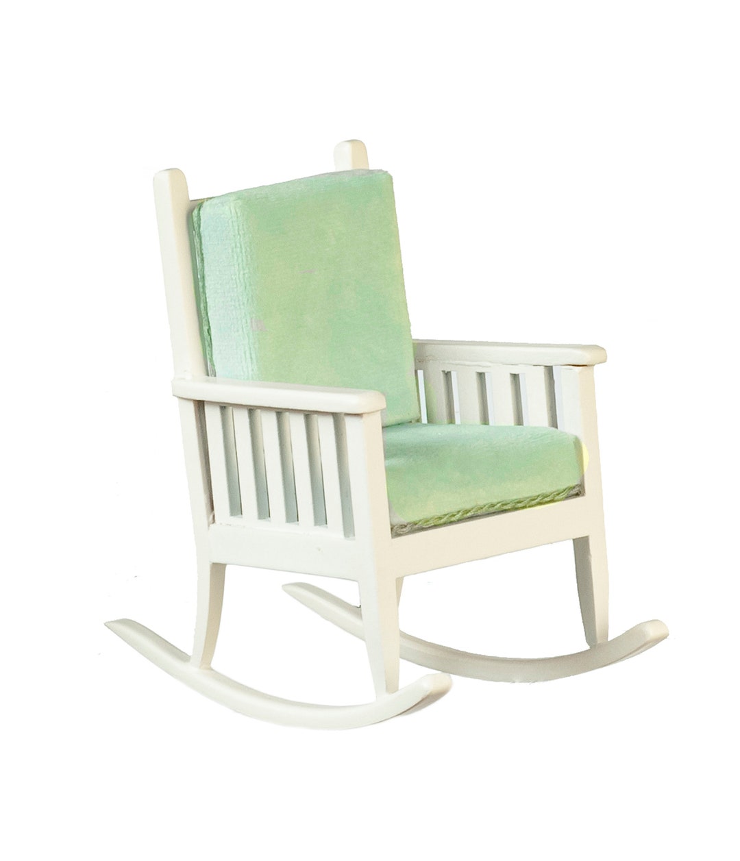 Dolls House White Rocking Chair JBM Miniature Nursery Bedroom Furniture ...