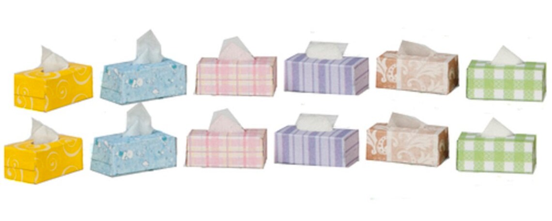Dolls House 2 Tissue Boxes Miniature Bedroom Bathroom - Etsy