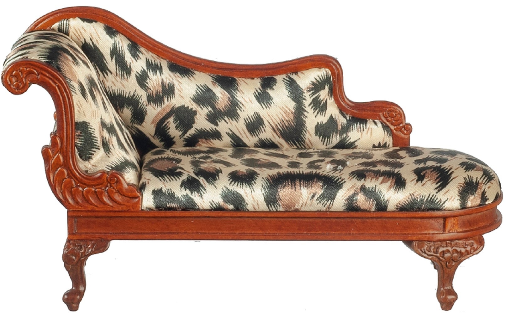 Dolls House Victorian French Rococo Chaise Longue Walnut JBM Furniture ...