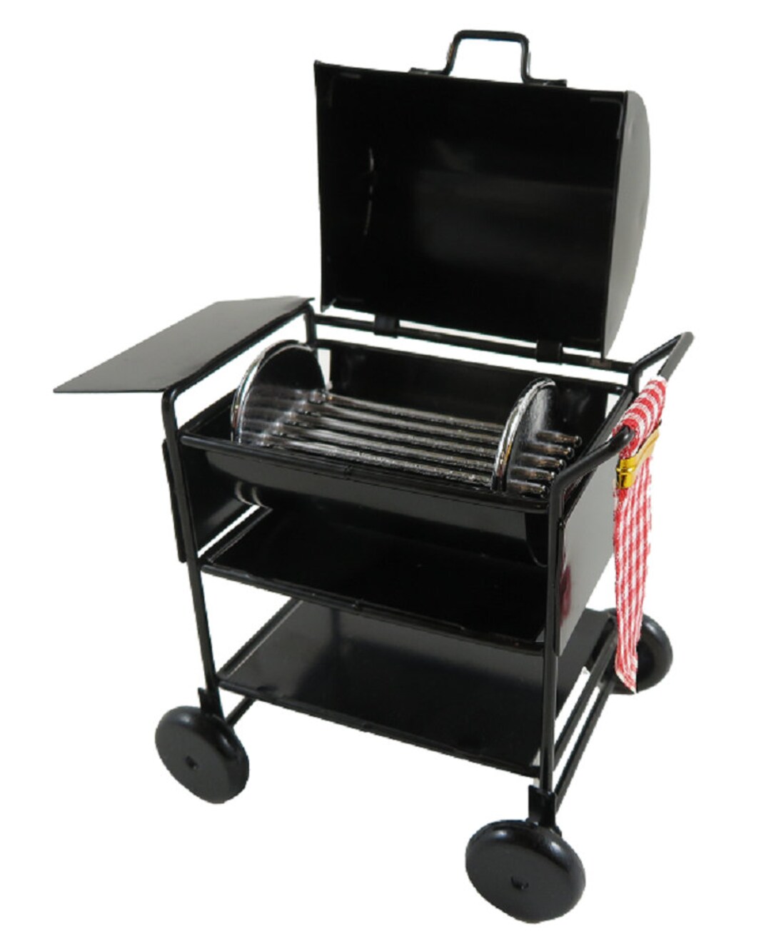 Dolls House Black BBQ Barbecue Charcoal Grill Miniature 1:12 Garden ...
