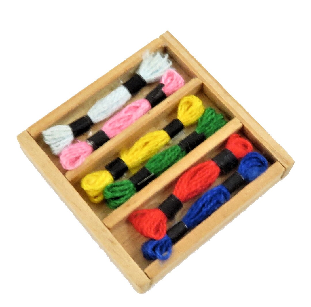 Dolls House Box of Embroidery Thread Silks Haberdashery Sewing Room ...
