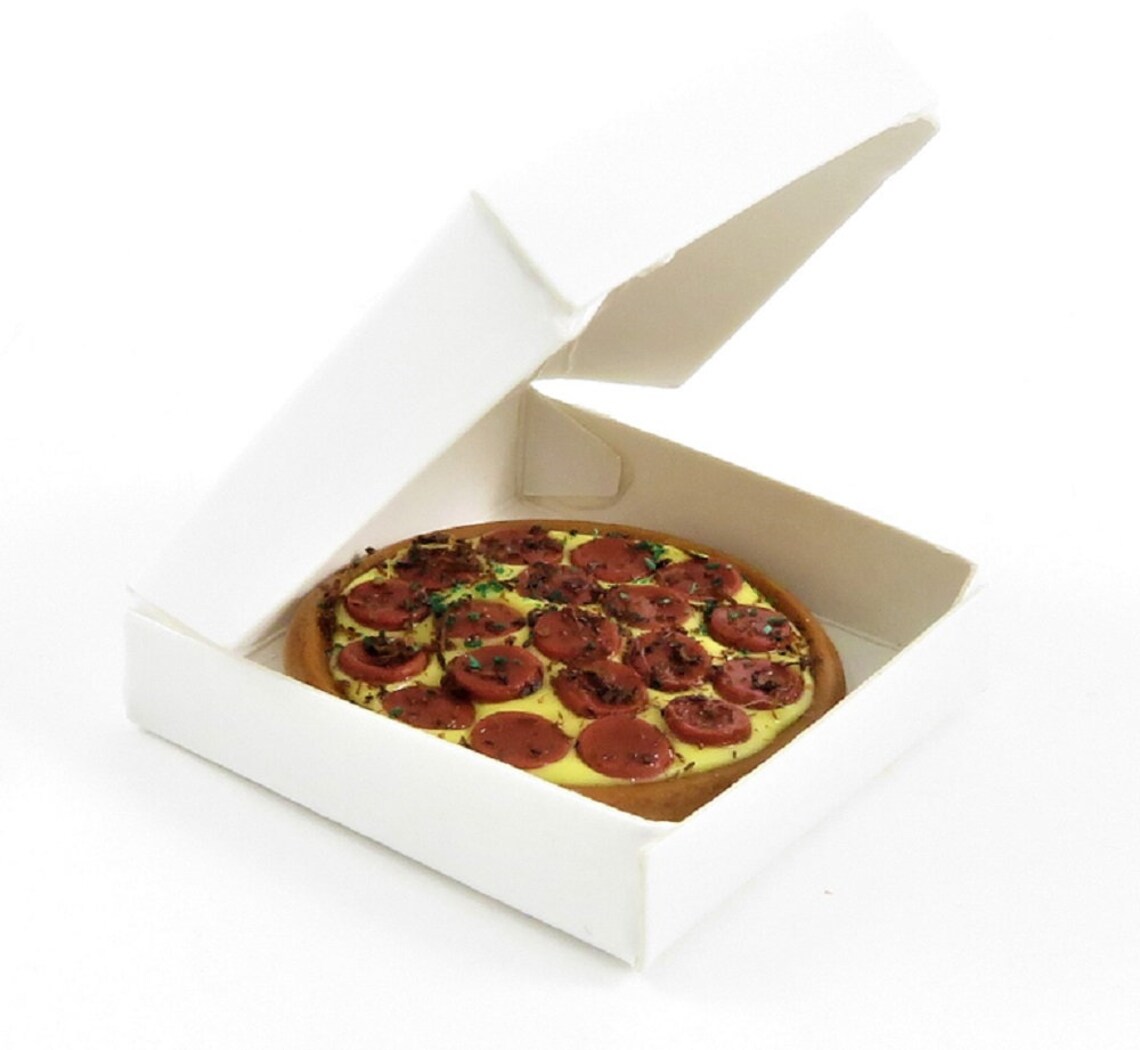Dolls House Pepperoni Pizza in Box Take Away Fast Food Kitchen Cafe ...