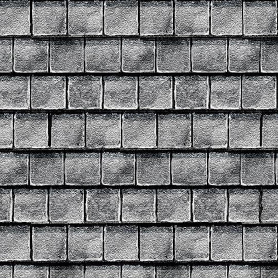 Dolls House Roof Tiles Shingles Square Slate Grey Miniature Print ...