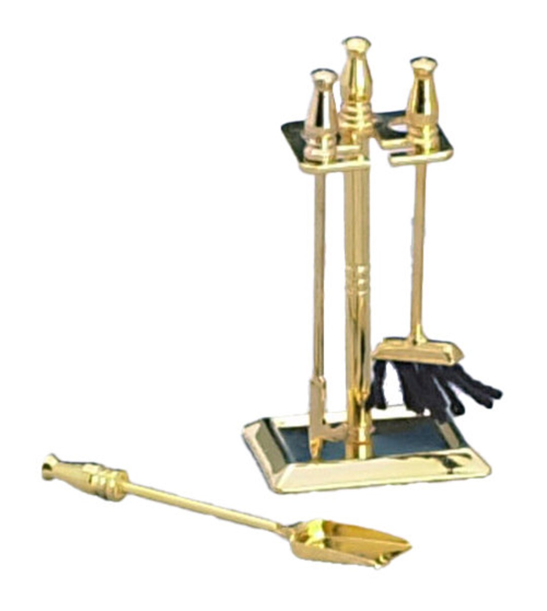 Dolls House Gold Fireplace Tools Companion Set Miniature Fireplace ...