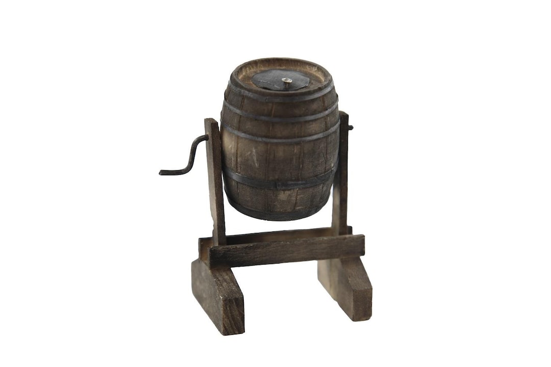 Dolls House Pioneer Butter Barrel Churn Wooden Farm Stable Kitchen ...