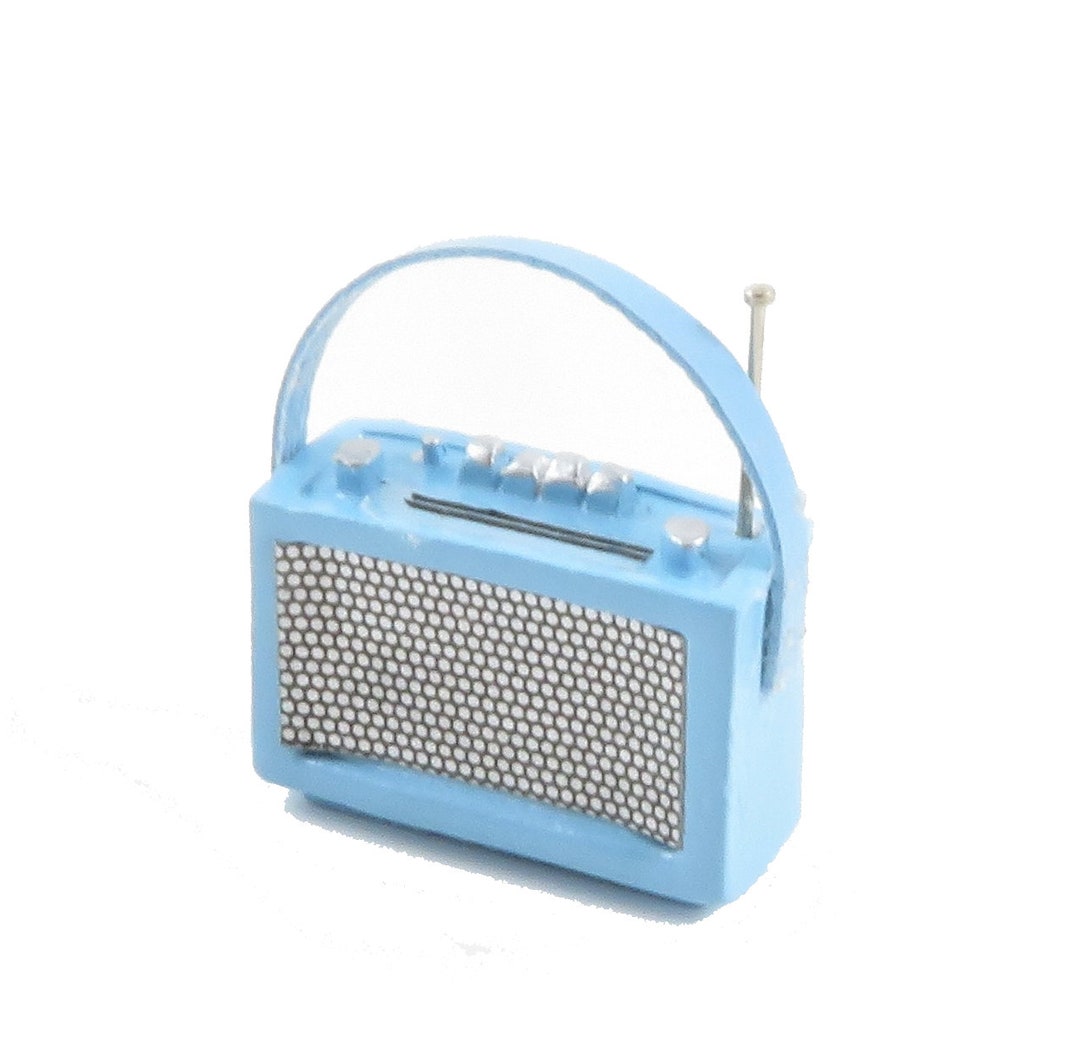 Dolls House 1960's Baby Blue Transistor Radio Miniature 1:12 Scale ...