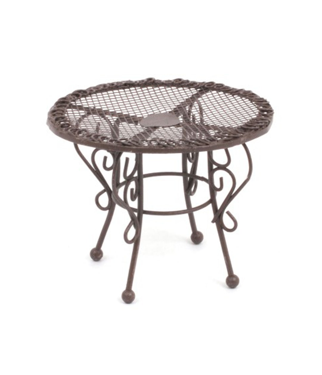Dolls House Brown Metal Bistro Table Miniature Garden Patio Reutter ...